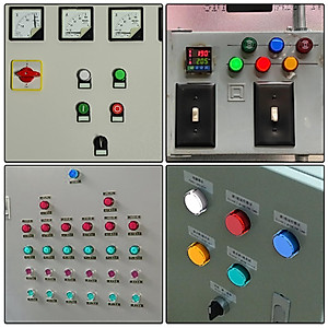 GASHER 12V/24V/110V 20mA Energy Saving Indicator Light Mounting Hole Size 22mm (7/8 Inch) Red Green (110V) 10 Pcs