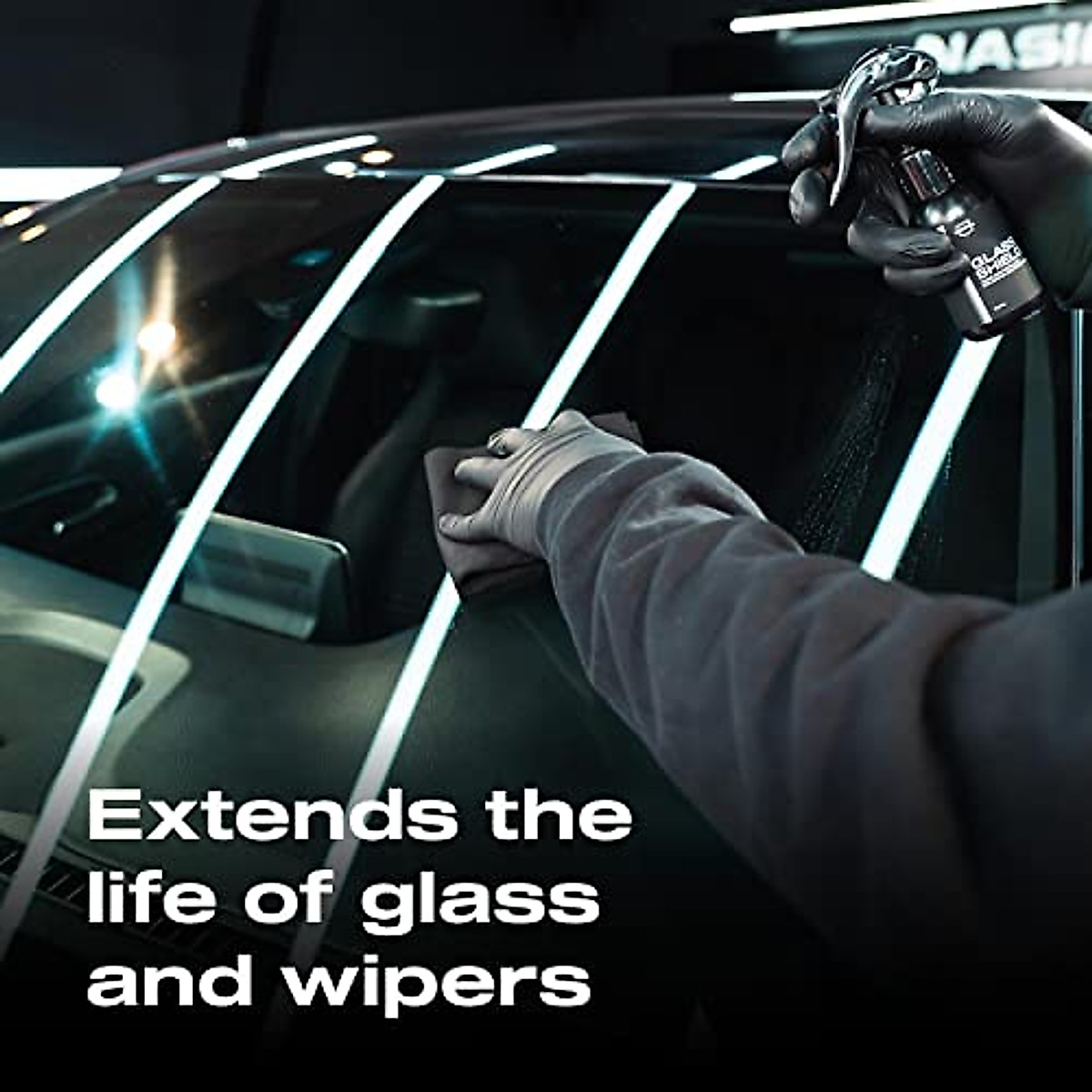 Nasiol GlasShield Powerful Nano Rain Repellent Protection Spray, Quick Detailer, Hydrophobic Car Spray, Effective Protection Up to 2 Years, Hydrophobic Coating, Water Repellent for Vehicle Windows