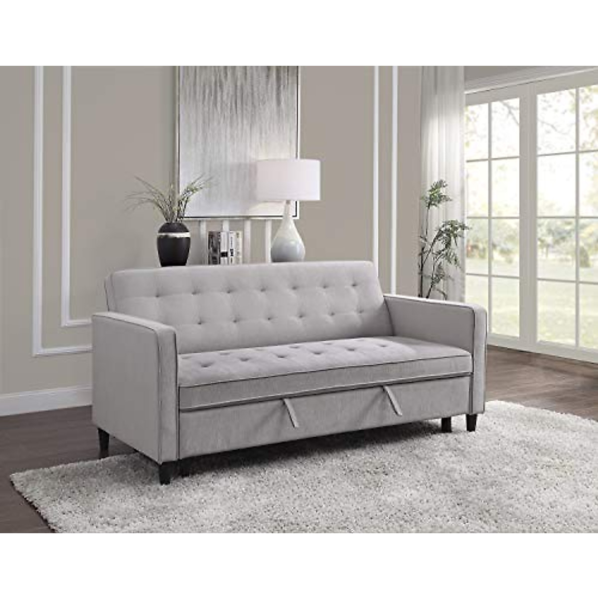 Lexicon Knoxville Convertible Studio Sofa Bed, Dove