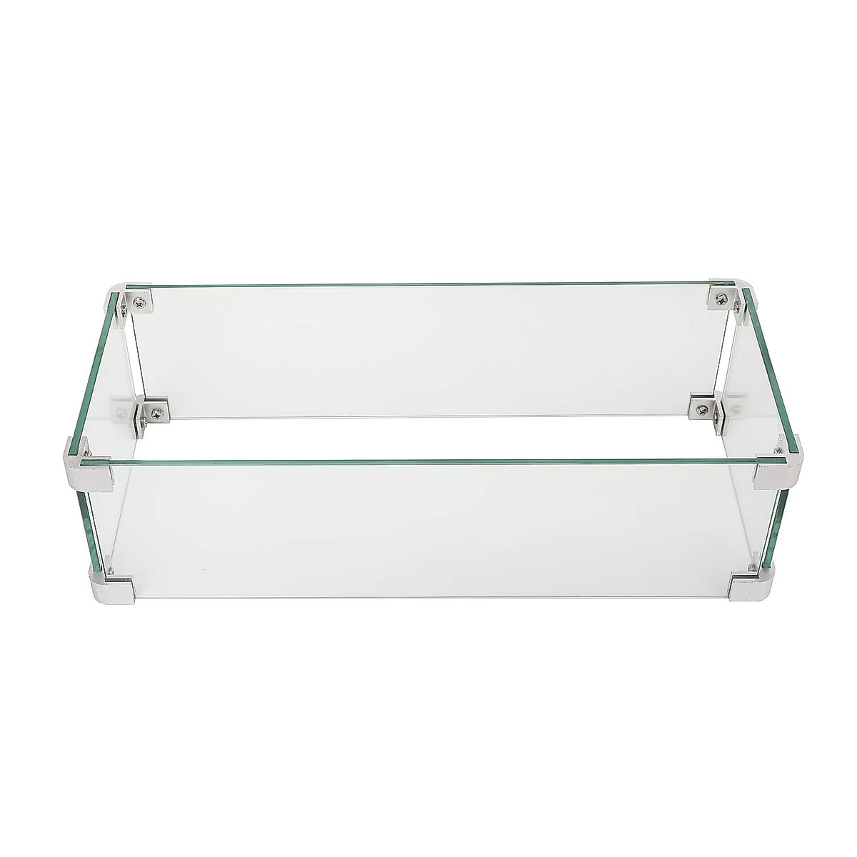 COSIEST Glass Wind Guard, Rectangle, Tempered Glass for Outdoor Fire Pit, 19.5x7.5x5.5 inches