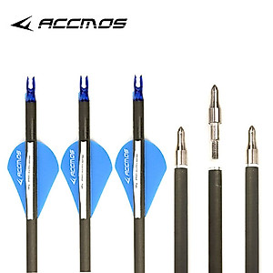 600 Spine Arrow 28 Inch Arrow Target Practice Arrow Hunting Arrow Carbon Arrows Compound Bow Recurve Bow Adult Youth Archery Indoor Outdoor Shooting Bullet Field Tip 12pc Blue