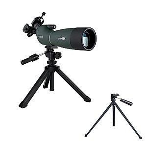 SVBONY SV28 25-75X70 Angled Spotting Scopes for Target Shooting, with Tripod, Adjustable Tripod and Desktop Tripod, Birding, Wildlife Viewing