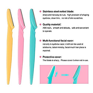 15Pcs Eyebrow Razors Multipurpose Exfoliating Dermaplaning Tool Face Razor and Eyebrow Shaper For Women Man With Precision Cover