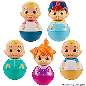 Cocomelon Weebles Figure Assortment, Chunky Moulded Figures, jj, moonbug, Preschool Imaginative Play, Brown
