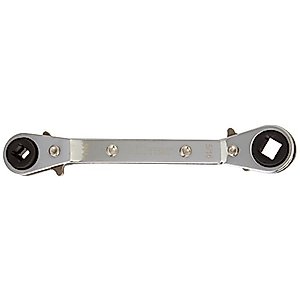 Hilmor 1839043 Offset Service Wrench, 1/4" x 3/16" Square, 3/8" x 5/16" Square - HVAC Ratchet Wrench