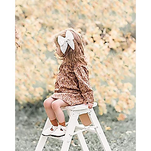 DEEKA 8 PCS Large Fable Cotton Linen Hair Bow for Toddlers Girls Handmade Neutral Hair Accessories for Little Girls Kids