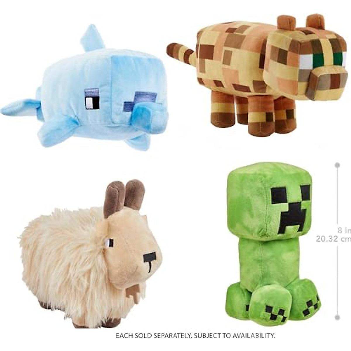 Mattel Minecraft Basic Plush Character Soft Dolls, Video Game-Inspired Collectible Toy Gifts for Kids & Fans Ages 3 Years Old & Up