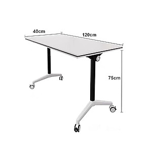 DRemdo Large Meeting Table，Sturdy Conference Table with Cable Management Grommets Modern Rectangle Office Meeting Table with Metal Frame & Legs- Easy Assembly Boardroom Table (Color : White, Size :