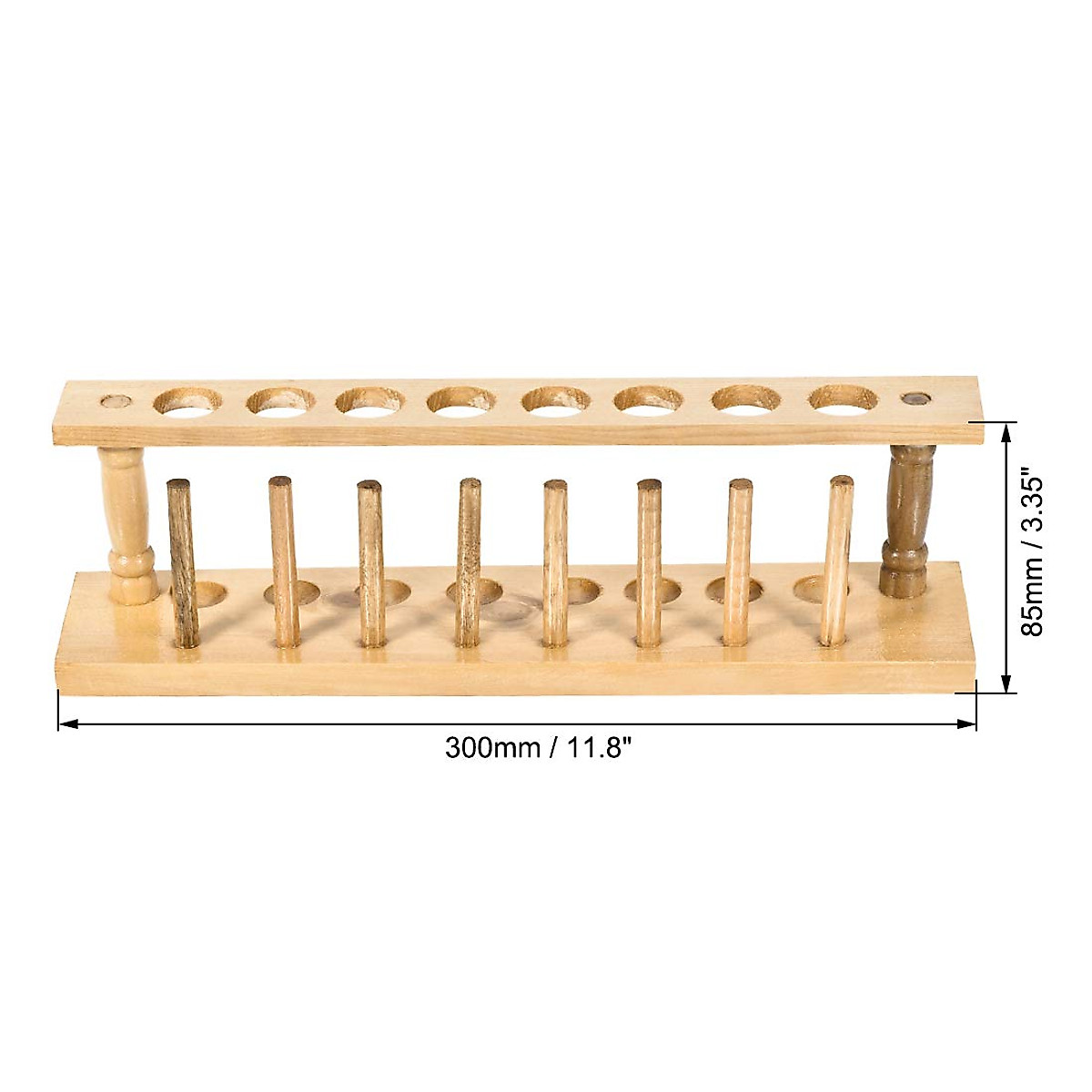 uxcell Wooden Test Tube Holder Rack 8 Wells 8 Pins for 16-20mm Centrifuge Tubes