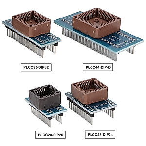 ASHATA 9 Piece Programmer Adapters Sockets Kit with 16 SOP16, 8 SOP8 to DIP8, PLCC44- DIP40, DIP SMD for TL866CS TL866A EZP2010 IC Extractor