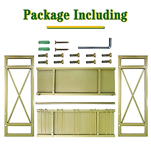 FLRH Metal Multipurpose Shelf Hung Bracket 24.2in, Gold Wine Racks Wall Mounted with Glass Holder, 2-Tiers Wall Mount Bottle Holder Glass Rack