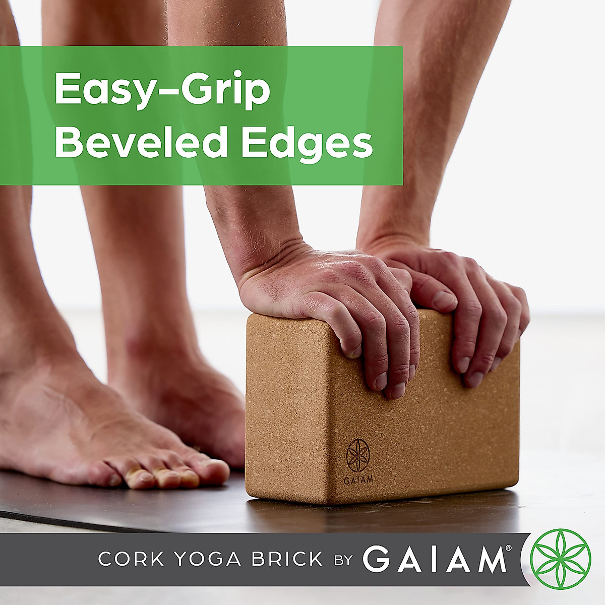 Gaiam Cork Yoga Block – 4x6x9 Inch, Natural Cork Block for Yoga, Pilates, Stretching, Balance, Gym, Home Workout, Meditation, Non-Slip, High-Density, Rounded Edges for Enhanced Poses and Flexibility
