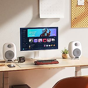 BESTISAN SR06 Bluetooth Bookshelf Speakers with 3 inch Woofer, Powered Studio Speakers for Record Player, Turntable, Desktops with Optical/RCA inputs, White, 60W