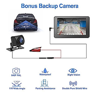 PASLDA Newest Wireless Portable Car Stereo with Apple Carplay/Android Auto/Mirror Link for Truck RV Vehicles, Dash Mount Touchscreen Multimedia Player Bluetooth & Backup Camera, Auto Connect