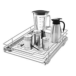 AHNR Pull Out Cabinet Organizer, Heavy Duty Cabinet Pull Out Shelves, Slide Out Cabinet Organizer Storage for Home, Pull Out Drawers for Kitchen Cabinets,12.4" W x 16.5" D