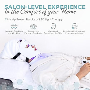 Nourished Bodynskin LED Light Therapy Face & Neck Mask - Facial Skin Care Device - 7 Colors Red & Blue - Rejuvenation, Anti-aging Product for Wrinkles