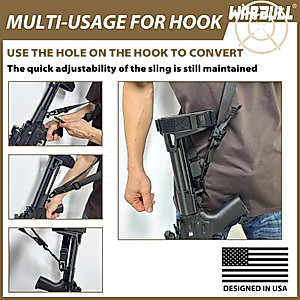 WarBull Padded 2 Point Sling, QD Swivel 2 Point Sling with HK Hook, Tactical Gun Sling for Rifle, Shotgun, and Crossbow, Airsoft for Hunting Shooting with Keychain Gift (Coyote Brown)