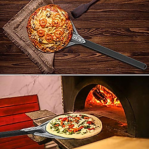 RTT Turning Pizza Peel with 8" Aluminum Round Pizza Paddle,23.6" Overall,Outdoor Pizza Oven Accessories
