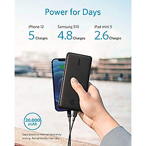 Anker Portable Charger, USB-C Power Bank 20000mAh with 20W Power Delivery, 525 Power Bank (PowerCore Essential 20K PD) for Phone 13/13 Pro / 13 Pro Max/12/12 Pro, Samsung, iPad Pro, and More