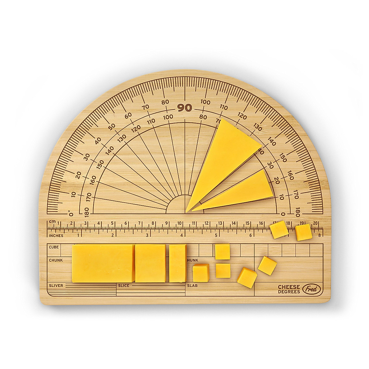 Genuine Fred CHEESE DEGREES Bamboo Cutting Board, medium -,5186692