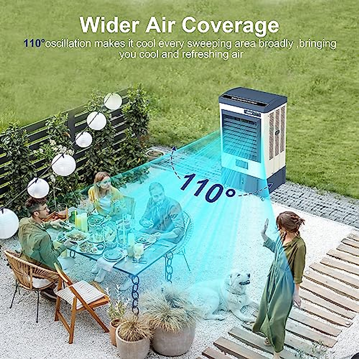 Uthfy Evaporative Air Cooler,3531 CFM Swamp Cooler with 3 Speeds,Water Fan with 10.6 Gallons Tank & 3 Ice Boxes,Portable Air Conditioner for Indoor Outdoor Use,Commercial & Residential