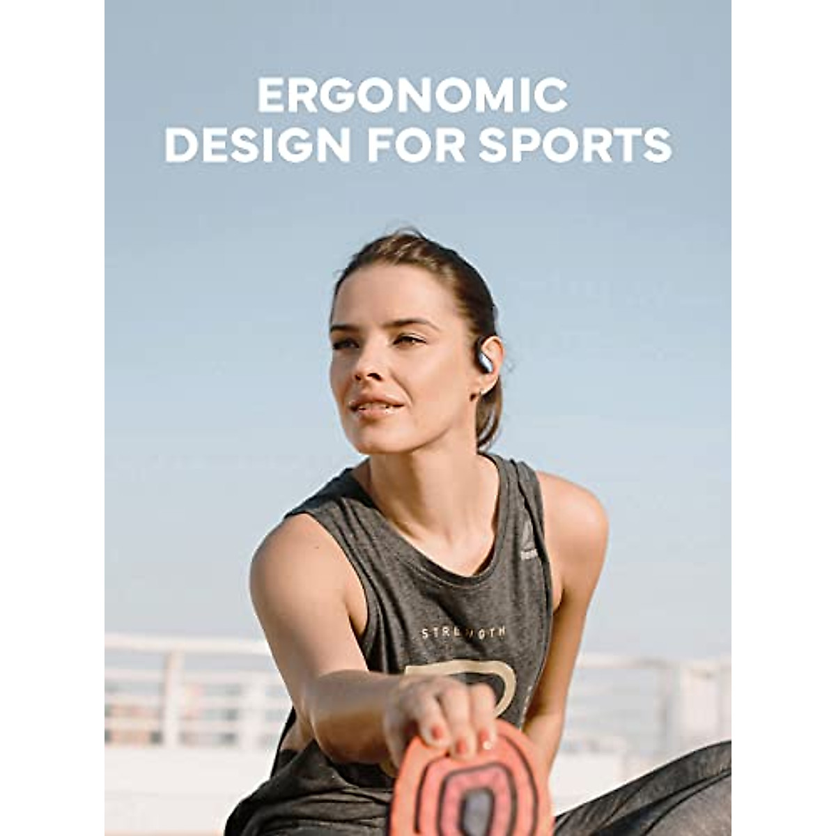 BEARTAIN Wireless Earbuds with Earhooks, 75hrs Battery Life Running Headphones Bluetooth 5.1 with LED Display, IPX7 Waterproof Wireless Earphones with Charging case for Sport, Running