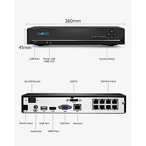 Reolink Wireless Security Camera System, 5MP, 2.4/5GHz WiFi, 5X Optical Zoom, Color Night Vision, 4 pcs RLC-511WA Bundle with 8CH NVR (2TB HDD Pre-Installed)