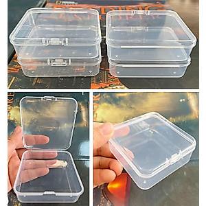 Pcxino 40 Pack 7.5 cm Small Clear Storage Box,Clear Plastic Beads Storage Containers Box with Hinged Lid for Small Items and Craft Projects