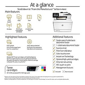 HP LaserJet Pro M477fnw Multifunction Wireless Color Laser Printer with Built-in Ethernet (CF377A)