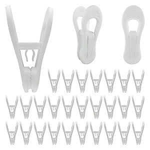 Hanger Clips 30 Pack, Multi-Purpose Hanger Clips for Hangers, White Finger Clips for Plastic Clothes Hangers, Pants Hangers Clips
