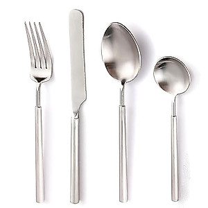 Unique Silverware Set 8/10 Stainless Steel Flatware Gold Cutlery Tableware Utensil Set Knives Forks Spoons,Mirror Polished Dinnerware Sets for Party Kitchen Small business 24-piece for 6
