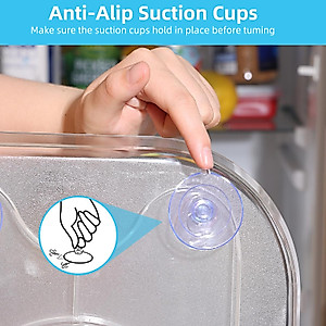 Lazy Susan Organizer for Refrigerator,Rotate Fridge Organizers and Storage,Lazy Susan Turntable for Fridge, Cabinet, Pantry,Table, Kitchen, Countertop(15.7''x 11.8'',Clear)