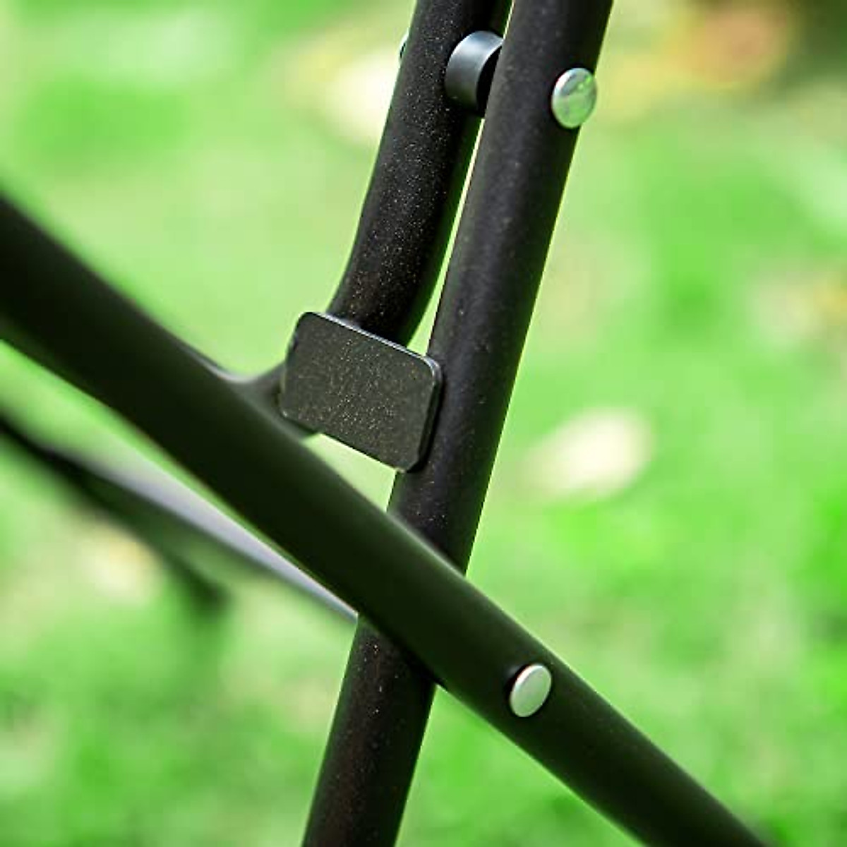 Captiva Designs Outdoor Side Tables-Foldable Patio Side Table with Tempered Glass Table Top and High-Strength Thickened Iron Pipe Bracket for Living Room,Sofa,Bedroom and Garden,1 Pack,Green