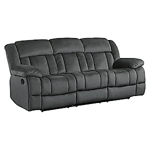 Homelegance Laurelton 90" Microfiber Double Reclining Sofa, Gray
