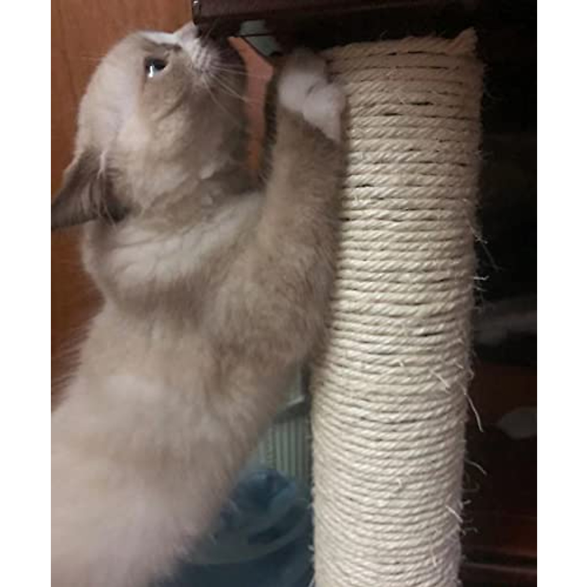 Nature Hemp Rope,1/4” Heavy Duty Jute Twine for Cat Tree and Tower, DIY Cat Scratcher for Cat Scratching Post Tree Replacement, Scratching Pad, DIY Crafts Gardening Hammock Home Decorating(33FT)