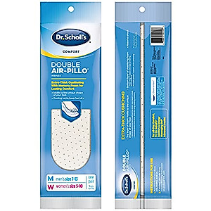 Dr. Scholl’s Comfort Double Air-Pillo Insoles, Men’s Size 7-13, Women’s Size 5-10 , 1 Pair