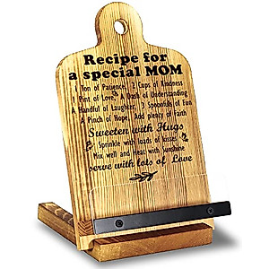Gifts for Mom, Christmas Birthday Gifts for Mom, Cookbook Stand to My Mom from Daughter Son, Best Mom Ever Gifts- Kitchen Present for Mother C-011