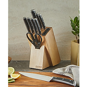 Chicago Cutlery Damen (10-PC) Built-In Sharpener Kitchen Knife Block Set with Steak Knives, Ergonomic Handles and Sharp Stainless Steel Professional Chef Knife Set