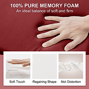 Wellsin Chair Cushions for Dining Chairs 4 Pack, Memory Foam Seat Cushions for Kitchen Chairs, 17"x16"x1.5" Kitchen Chair Cushions with Ties,Red