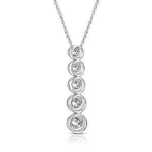 ARAIYA FINE JEWELRY 925 Sterling Silver Round-shape Diamond Journey Pendant Necklace (1/3 cttw, I-J Color, I2-I3 Clarity), 18"