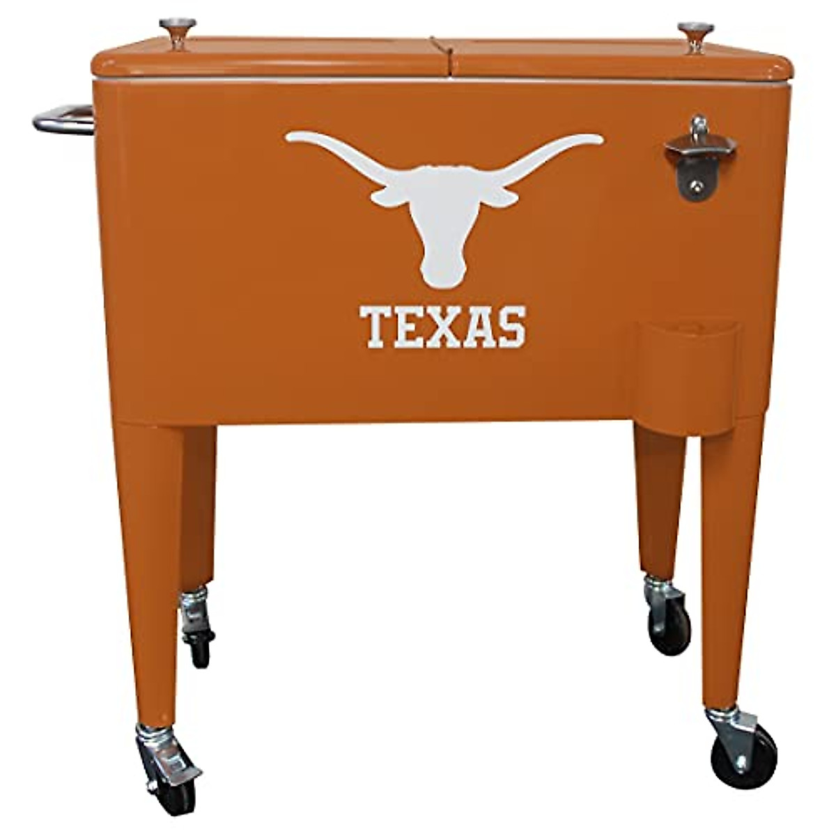 Leigh Country TX 93785 60qt. Rolling Cooler, Texas Longhorn, Orange