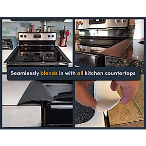 Linda’s Essentials Silicone Stove Gap Covers (2 Pack), Heat Resistant Oven Gap Filler Seals Gaps Between Stovetop and Counter, Easy to Clean Stove Gap Guard (21 Inches, Black)