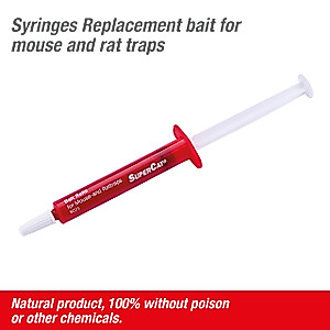 SWISSINNO Mouse and Rat Trap Bait Syringes - Replacement System - Bait for Rodent - Attracts Mice and Rats - Pests Attractant - Peanut Butter - Pest Control Safe for Children and Pets. Set of 2