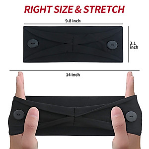 ABAMERICA Headbands with Button for Mask, Wide Nurses Headbands Non Slip Elastic Ear Protection for Women Men Doctors Sweatband Headband (BUTTON- 1 PACK COLOR05)