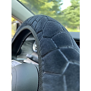 ZATOOTO Black Fuzzy Steering Wheel Cover for Women Men, Soft Comfy Grip Anti-Slip Car Steering Wheel Cover Protector Universal for Cars,Suvs,Trucks,Sedans