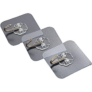 NevStp 1-10PCS Transparent Stainless Steel Strong Self Adhesive Hooks Key Storage Hanger for Kitchen Bathroom Door Wall Multi-Function,Transparent,1PCS