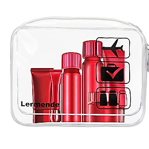 Lermende 3pcs TSA Approved Toiletry Bag For Women, Travel Toiletry Bag for Men, Airport Carry On Small Clear Toiletry Bag Cosmetic bag For Travel Toiletries - Clear