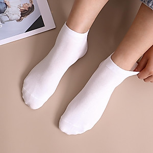 SERISIMPLE Women Viscose Bamboo Ankle Socks Low Cut Thin Sock Lightweight Pastal Color Soft Sock 5 Pairs(White, Medium)