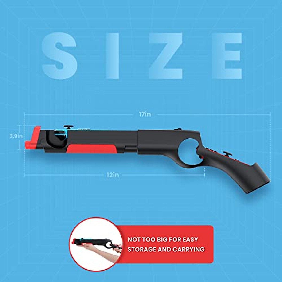 CODOGOY Shooting Game Gun Controller Compatible with Switch/Switch OLED Joy-Con, Hand Grip Motion Controller for Nintendo Switch Shooter Hunting Games (Black+Red)