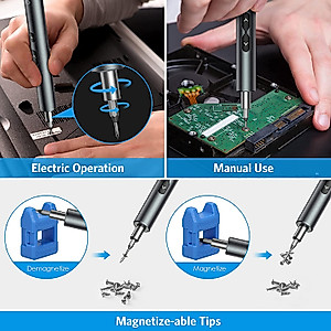 AMIR Electric Screwdriver 28-in-1 Cordless Mini Power Precision Screwdriver Set with 24 Bits, Rechargeable Repair Tool Kit for Phones Watch Laptops